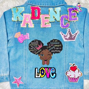 Personalized Kids Denim Jacket - Custom Bling Jacket for Girls, Unique ...