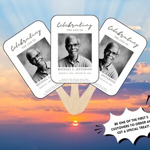 Minimal Funeral Fan, Memorial Funeral Program, Funeral Favors, in ...