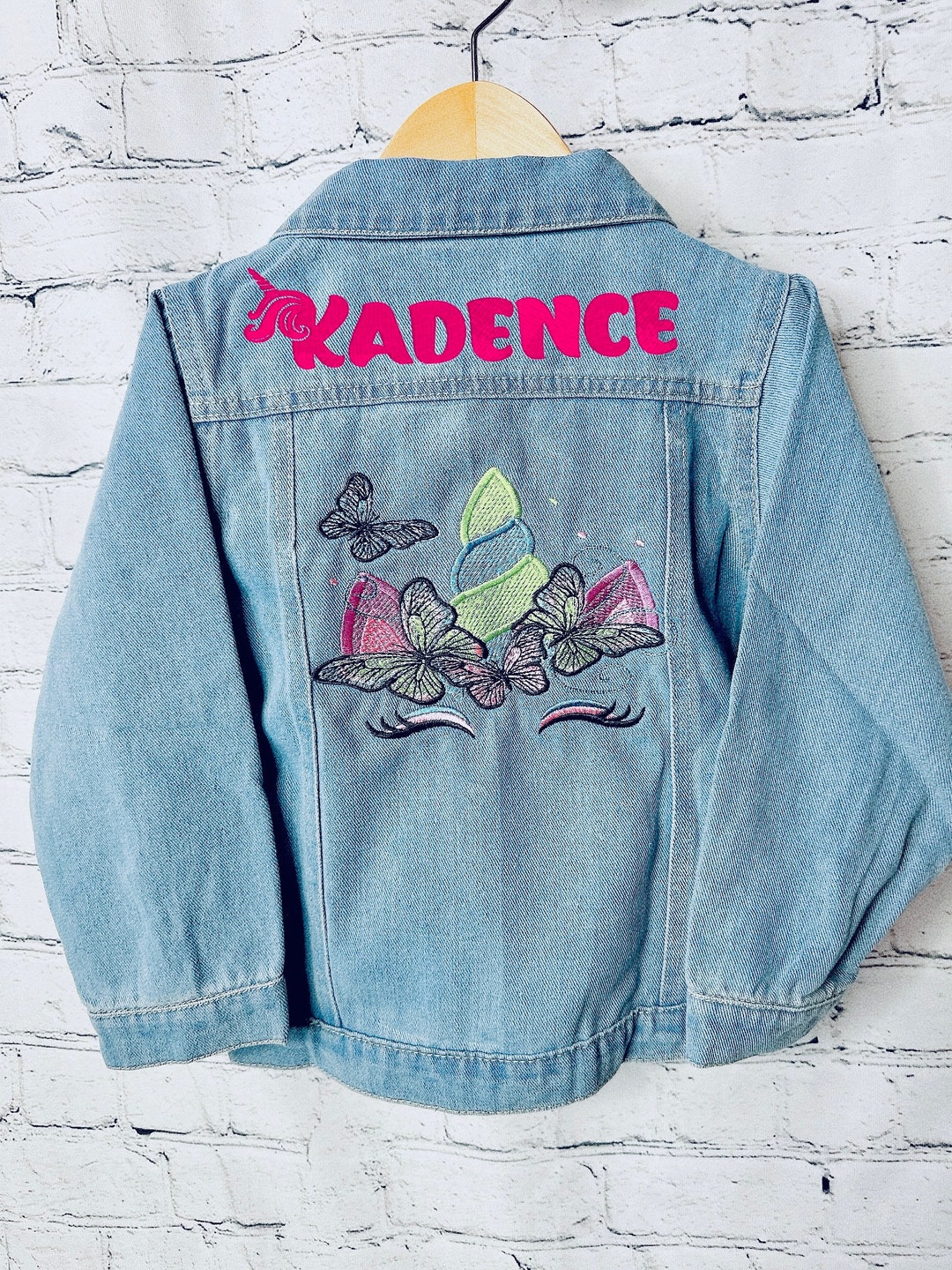 Customized Name Denim Jacket Custom Monogram Jean Jacket for Girls ...