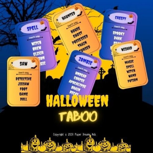 Halloween Taboo Games - Etsy