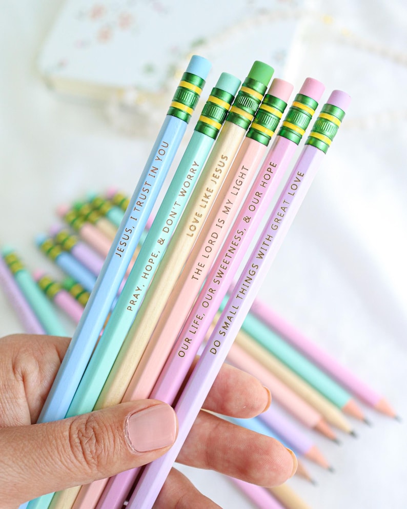 Catholic Engraved Pencil Set: Bible Verse Christian Gifts - Etsy