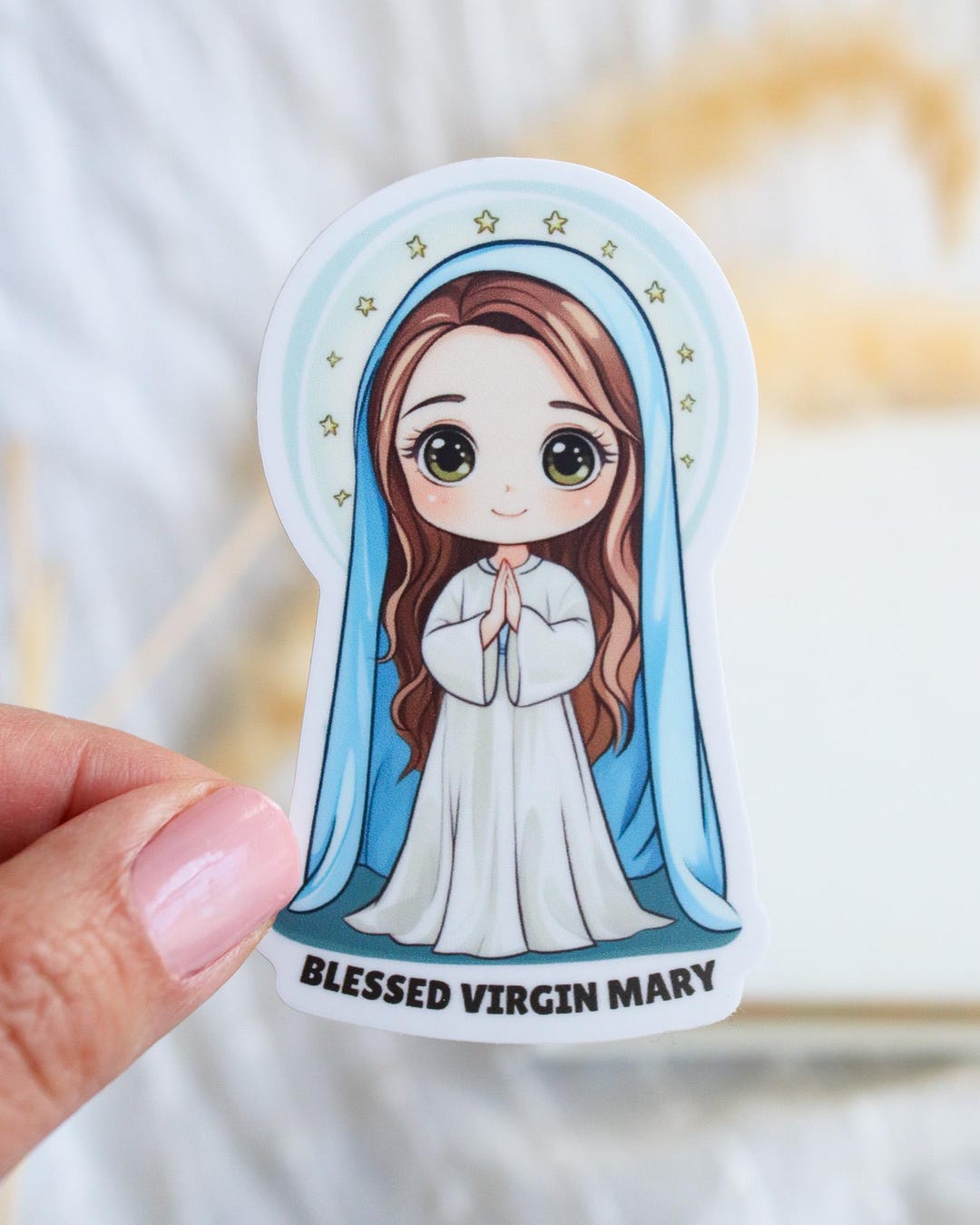 Blessed Virgin Mary Vinyl Sticker – Marian Catholic Sticker for Bible ...