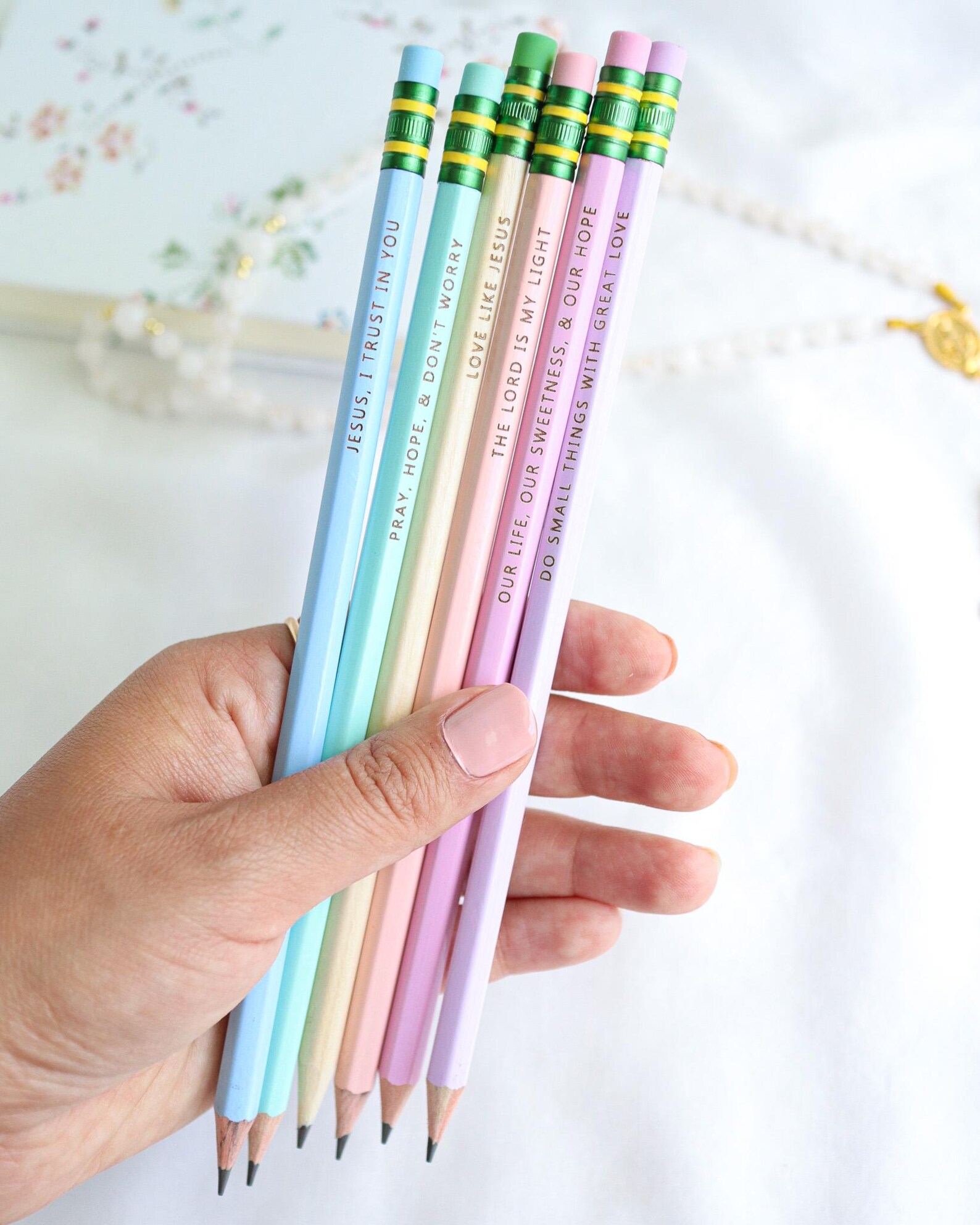 Catholic Engraved Pencil Set: Bible Verse Christian Gifts - Etsy