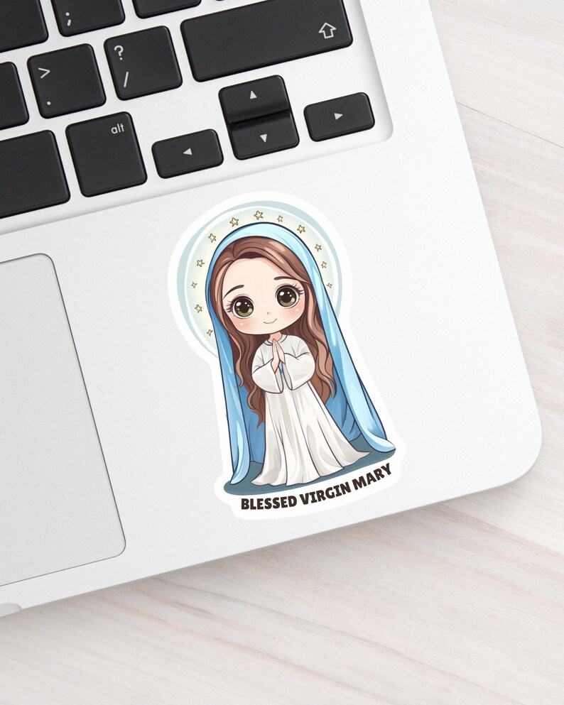 Blessed Virgin Mary Vinyl Sticker – Marian Catholic Sticker for Bible ...