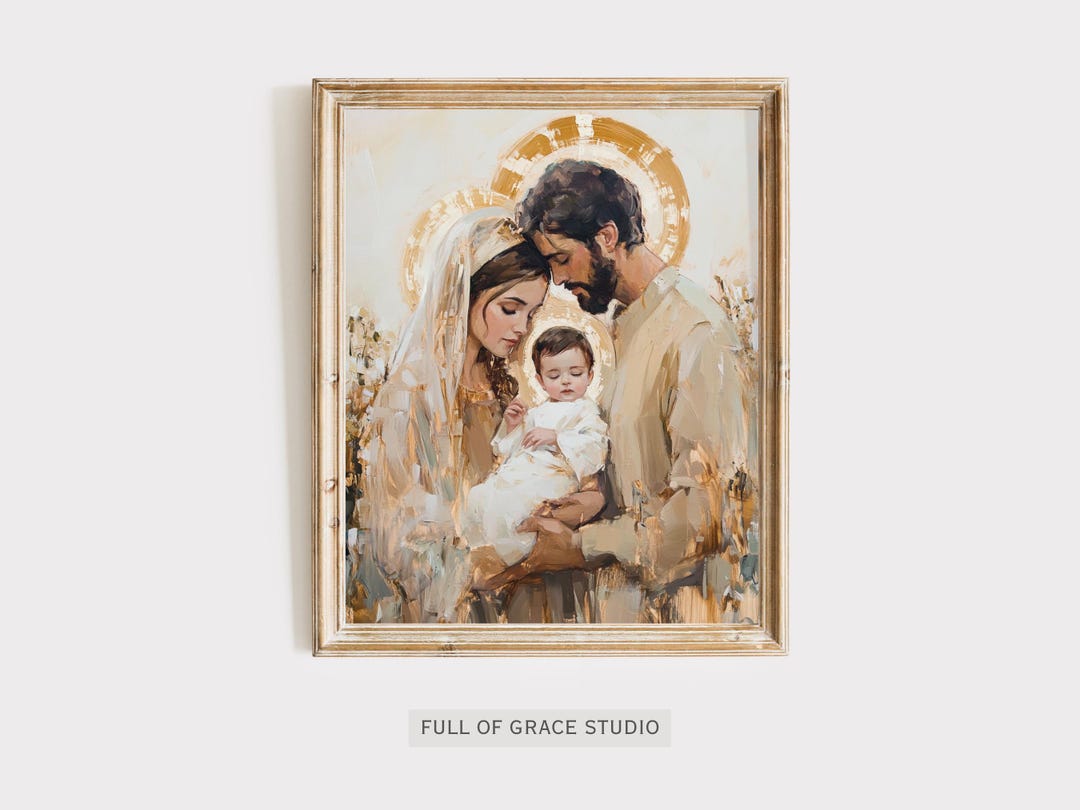 Holy Family Print Modern Catholic Art Christian Decor Catholic Painting ...