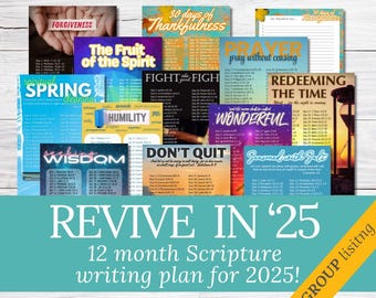 12 Month Scripture Writing Plan for 2025, Revive in '25! Instant ...