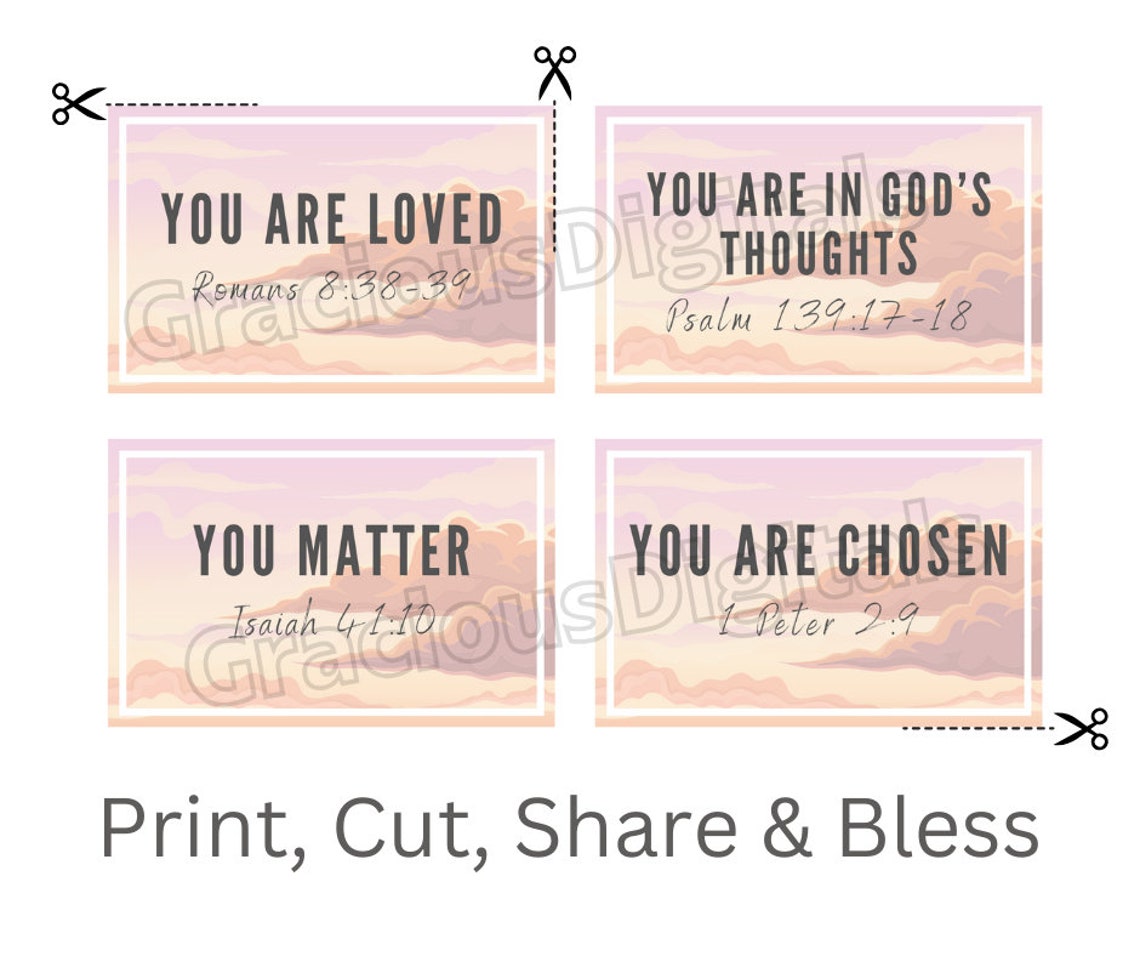 Positive Bible Affirmation Cards With Scripture References, 16 Count ...