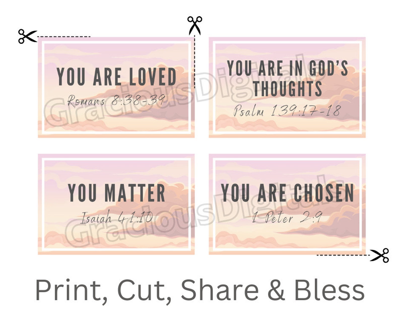 Positive Bible Affirmation Cards With Scripture References, 16 Count ...