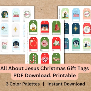 All About Jesus Gift Tags Collection Instant Download - Etsy