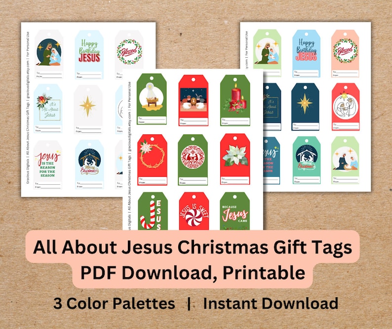 All About Jesus Gift Tags Collection Instant Download - Etsy