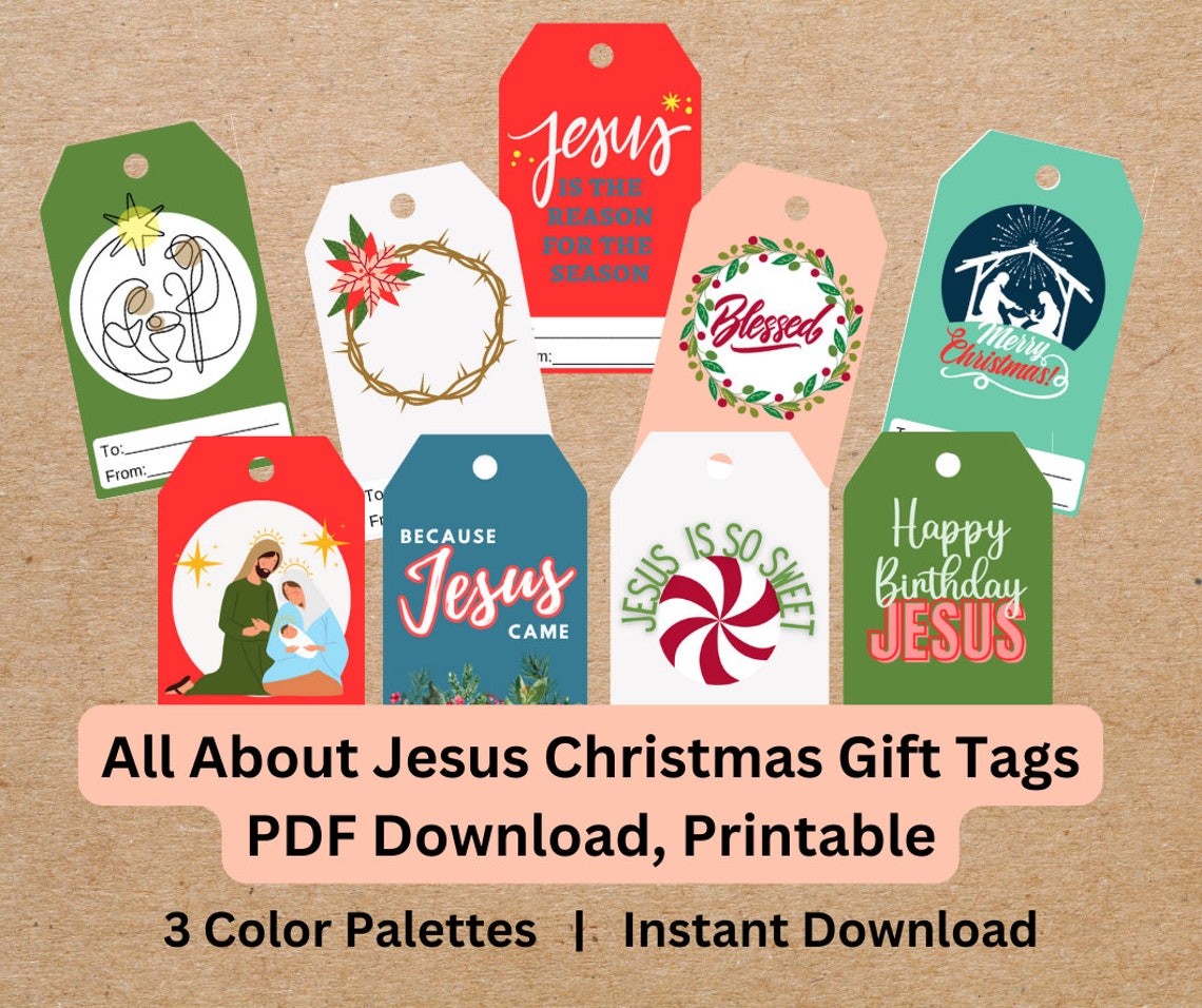 All About Jesus Gift Tags Collection Instant Download - Etsy
