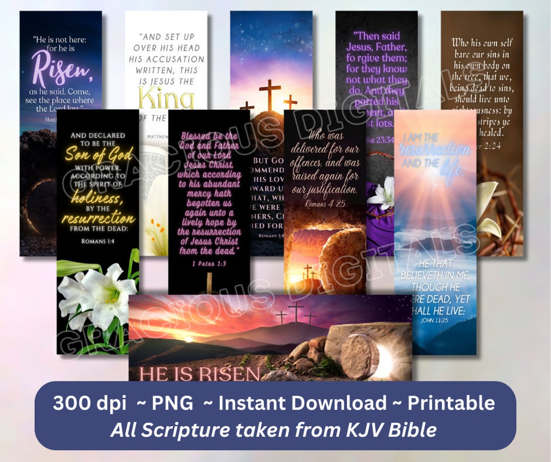 Easter/resurrection Printable Bookmark Series Instant Download - Etsy