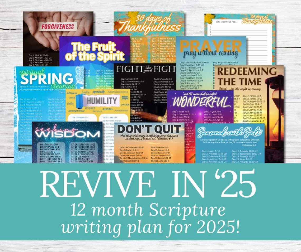 12 Month Scripture Writing Plan for 2025, Revive in '25! Instant ...