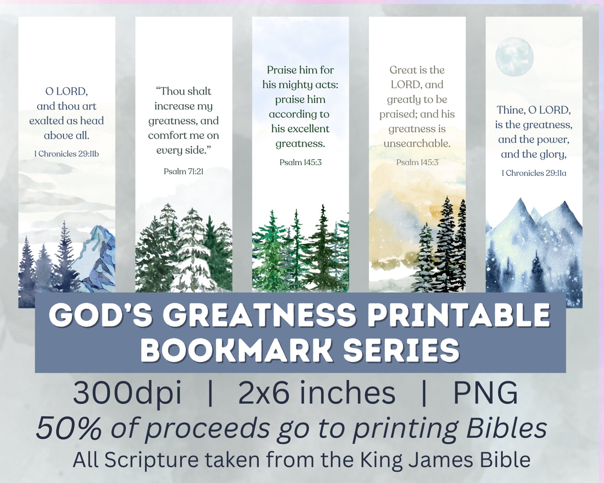 God's Greatness Printable Bookmark Series Download - Etsy