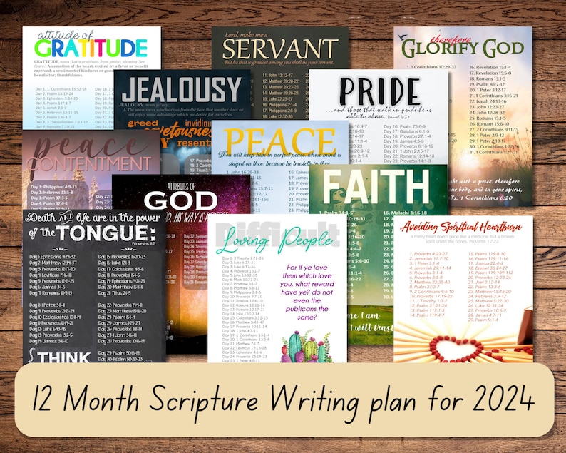 12 Month Scripture Writing Plan, "more Like Our Lord in 2024" - Etsy