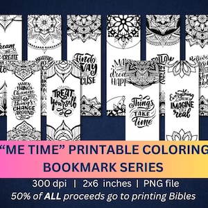 Me Time Coloring Printable Bookmark Series Download - Etsy