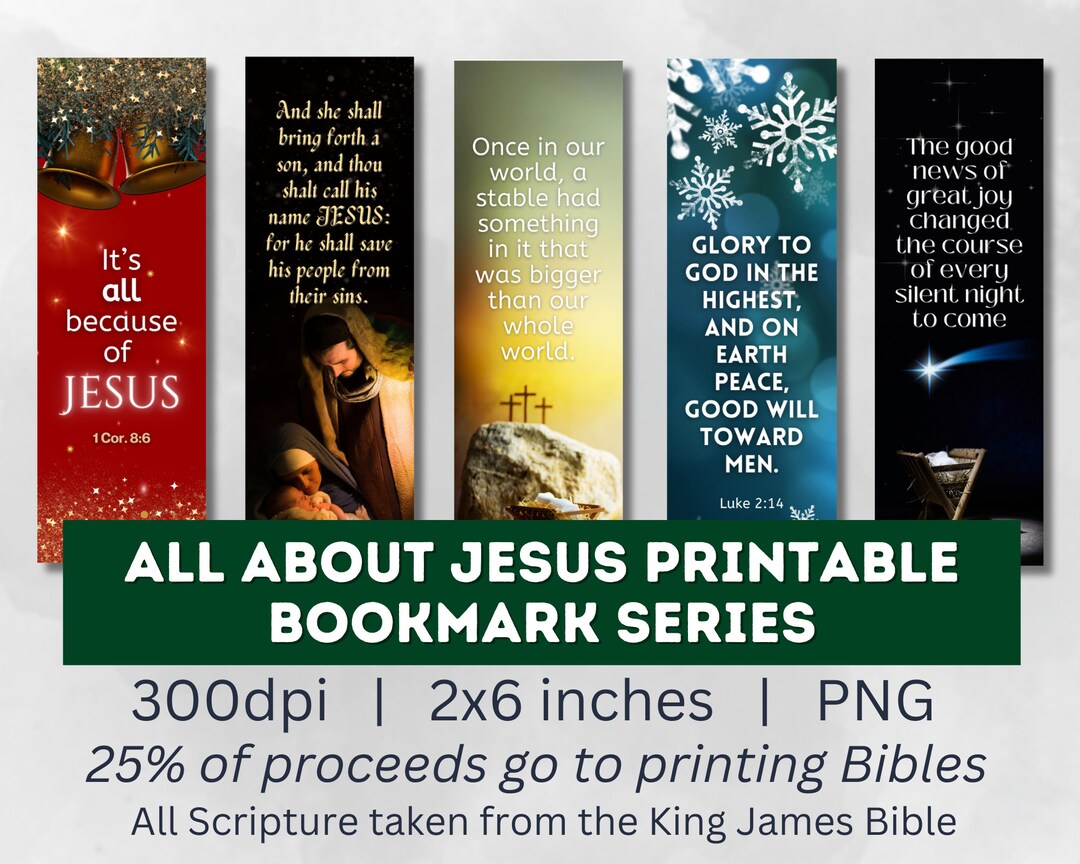 All About Jesus Printable Bookmark Series Download - Etsy