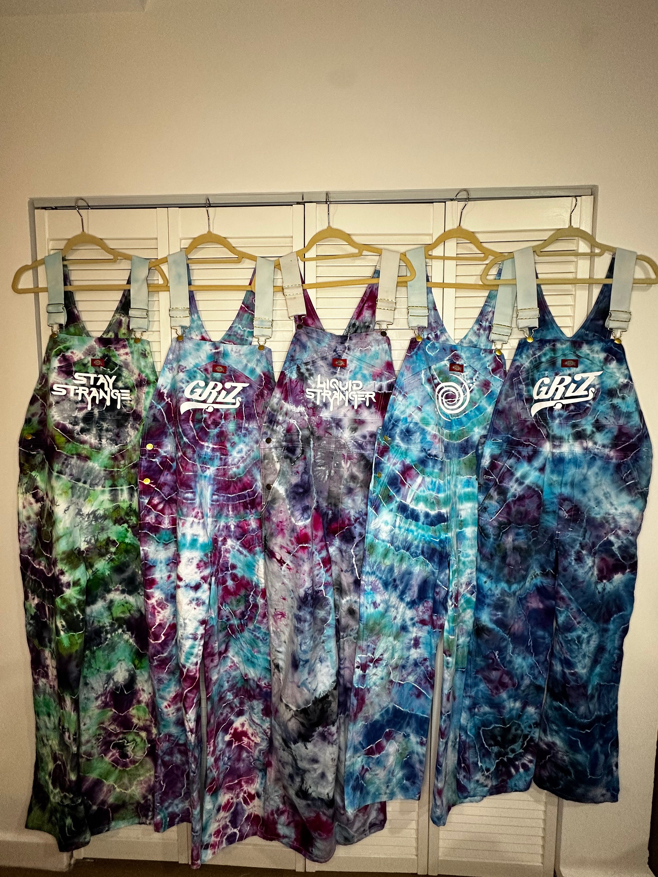 Tie Dye Dickies Overalls Custom EDM Artist - Etsy