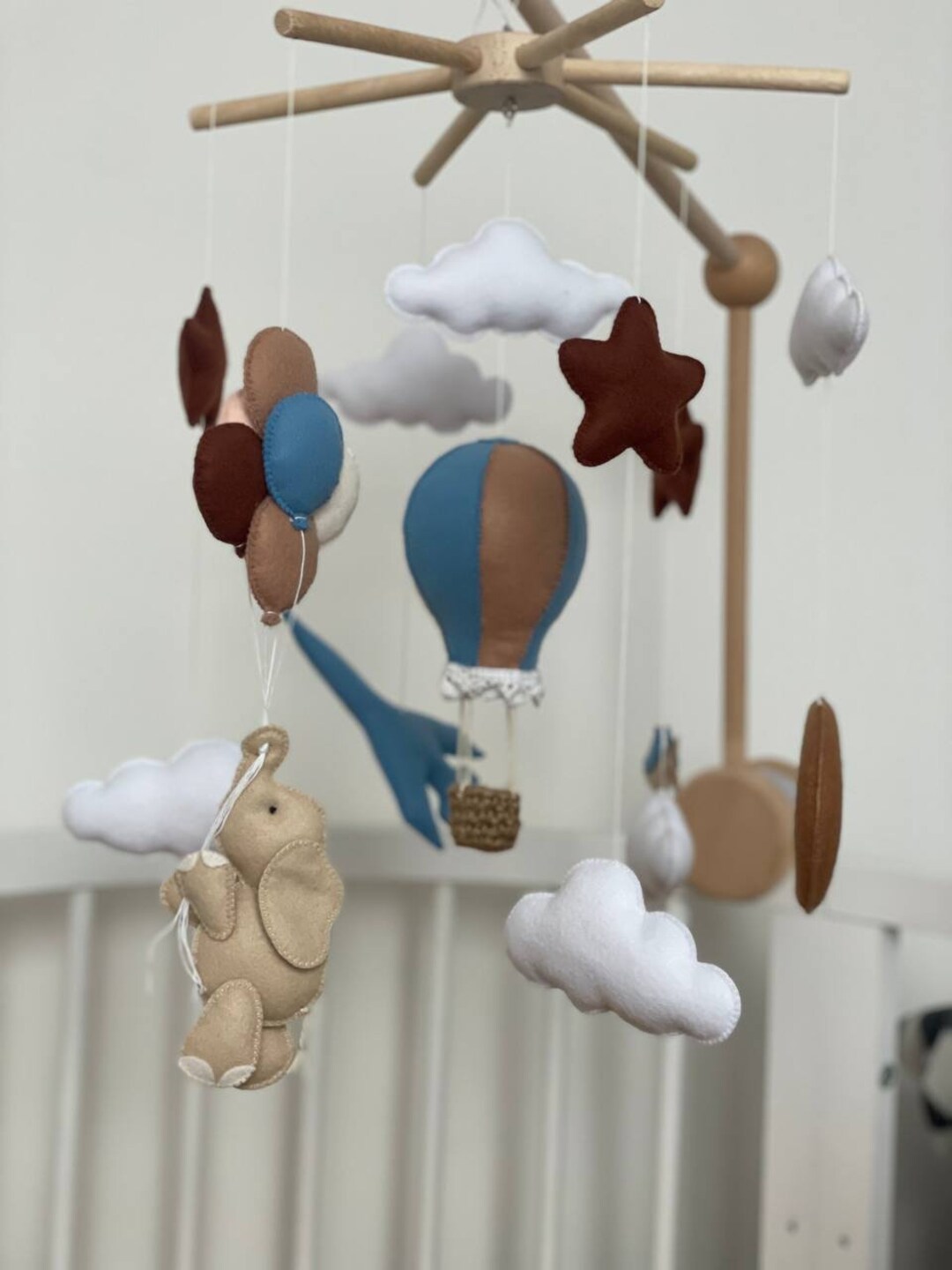 Elephant With Balloons Mobile Baby Crib Mobile Neutral Newborn Mobile ...