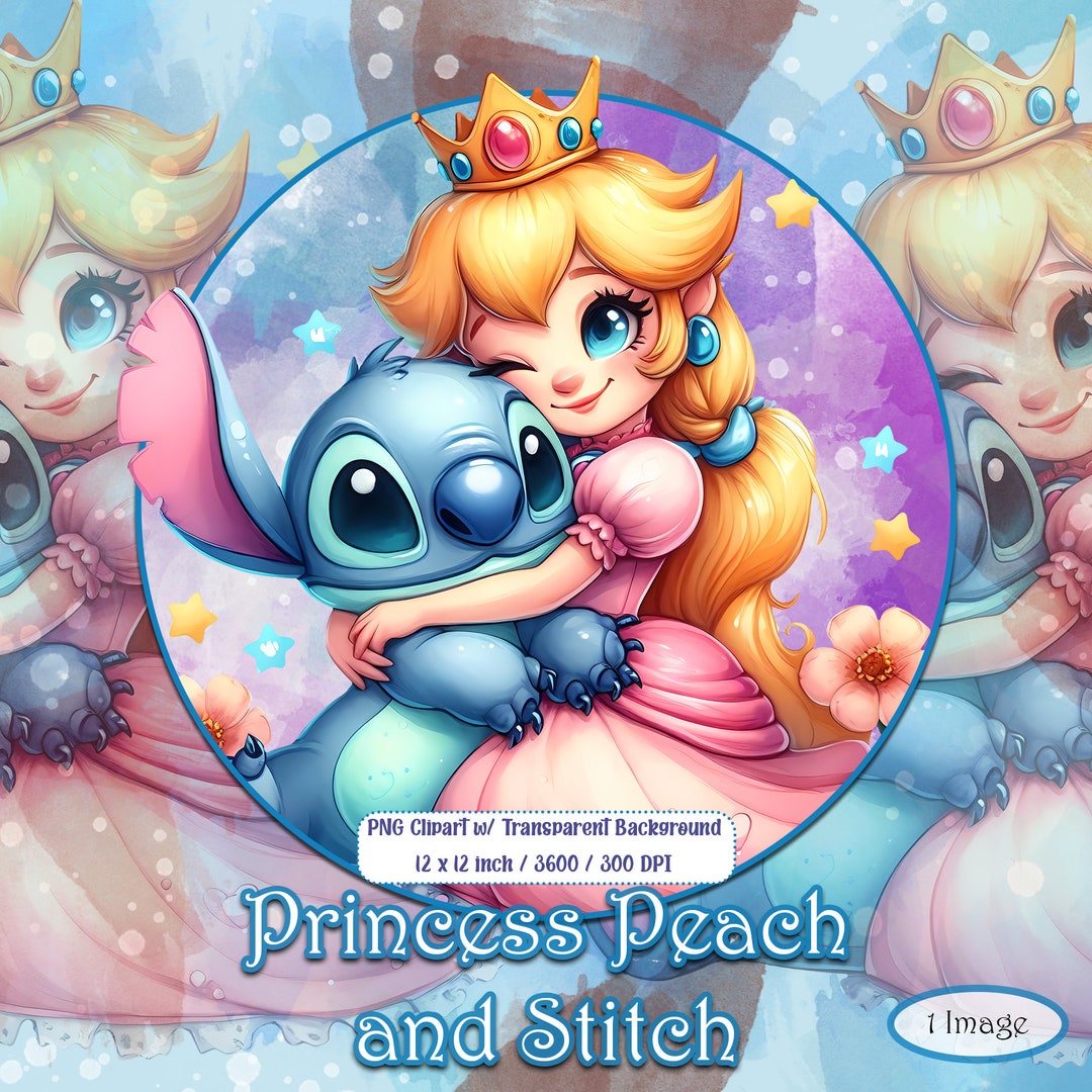 Buy Princess Peach and Stitch Clipart Image With Transparent Background ...
