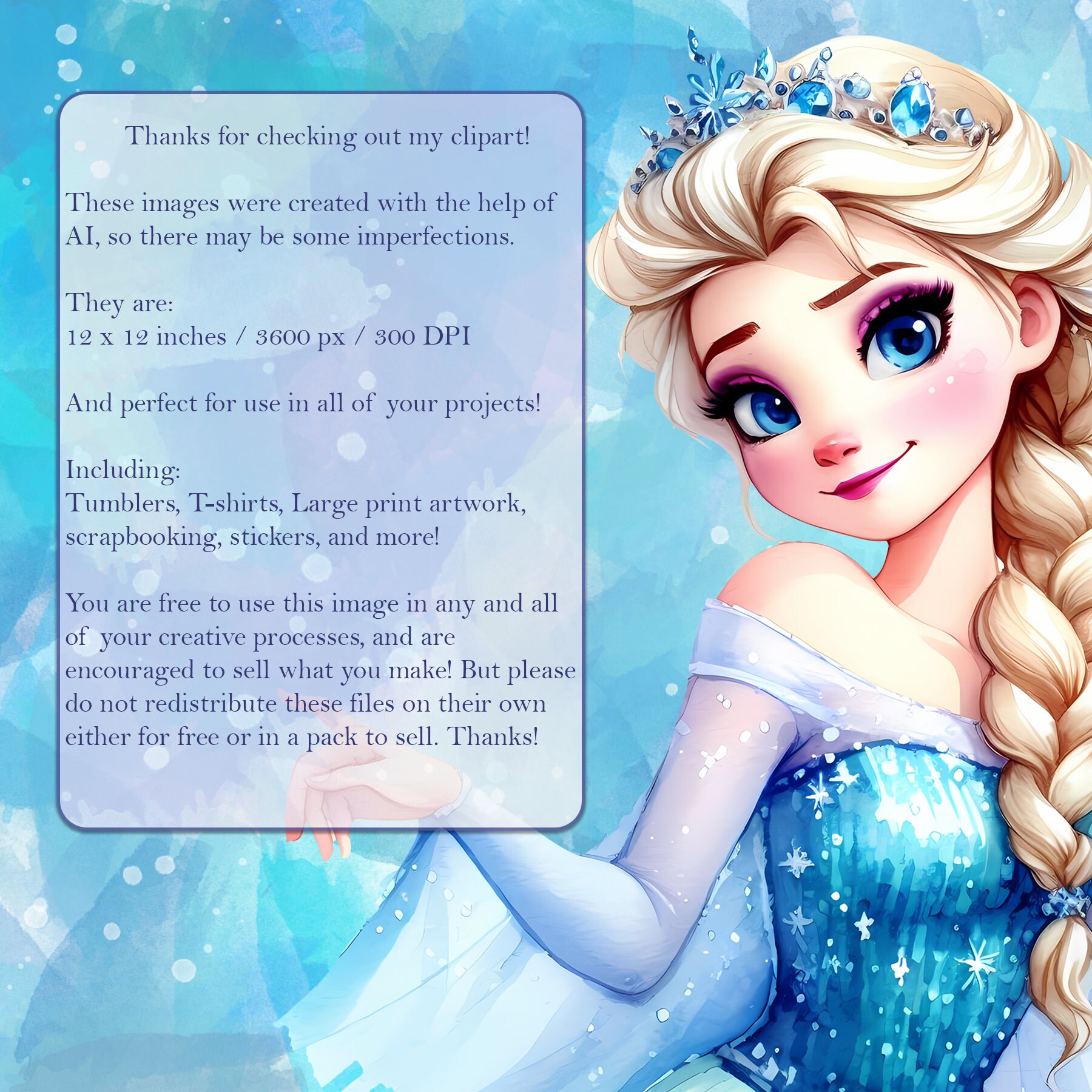 Anna Frozen Clipart Images With Watercolor Splash Background ...