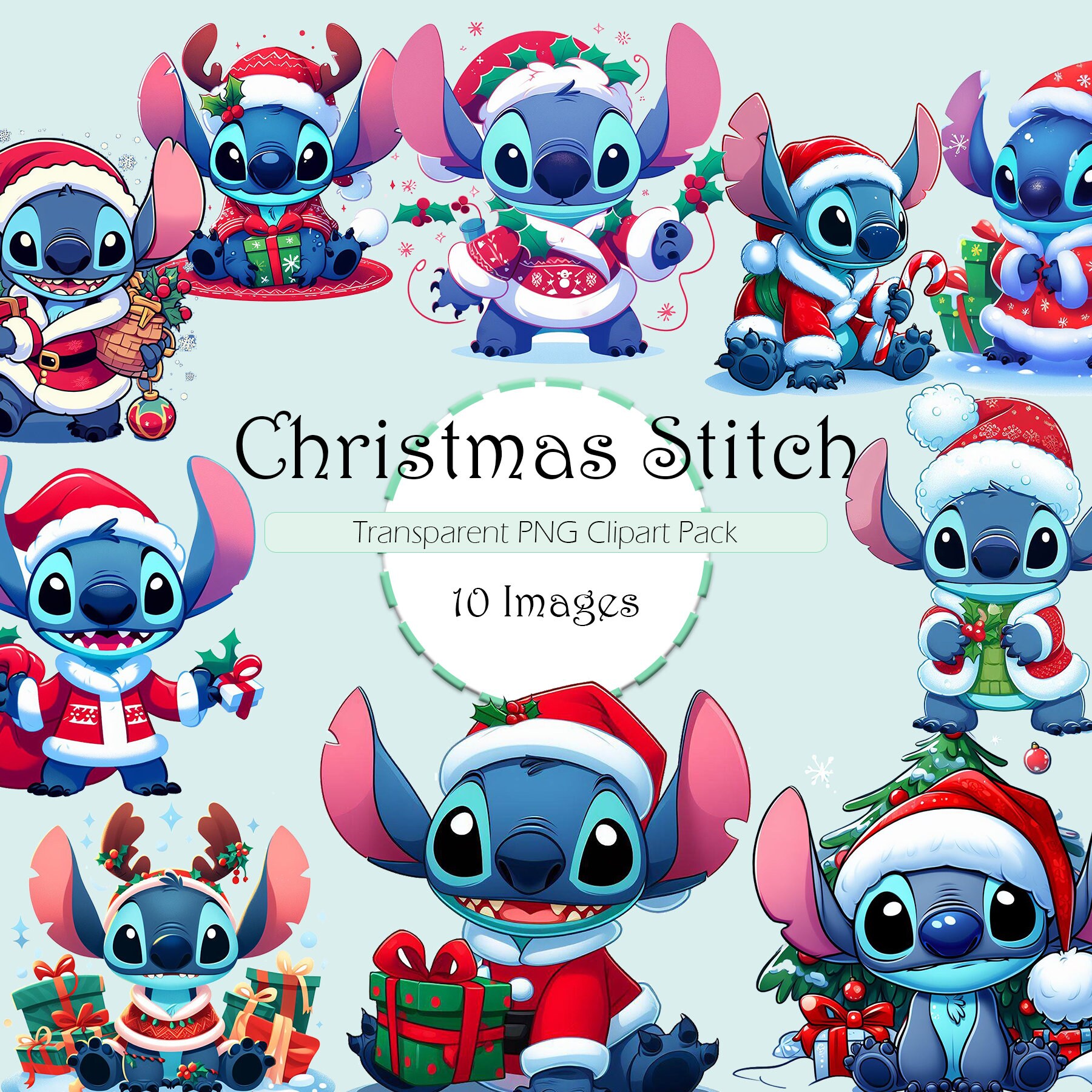 Christmas Stitch Clipart, Christmas Clip Art, Stitch Clip Art ...
