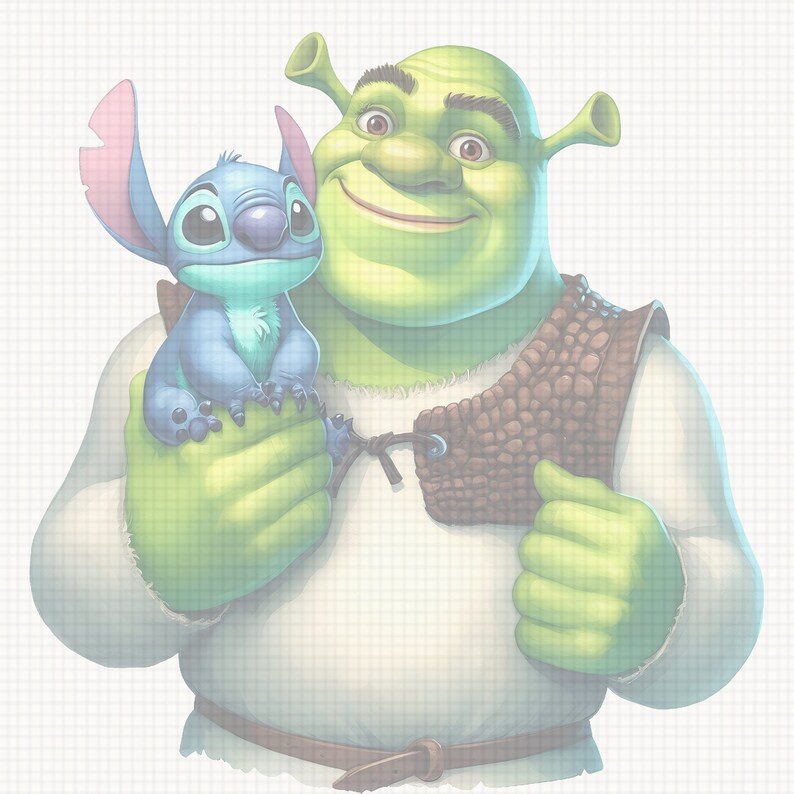 Shrek and Stitch Clipart Image With Transparent Background, Commercial ...