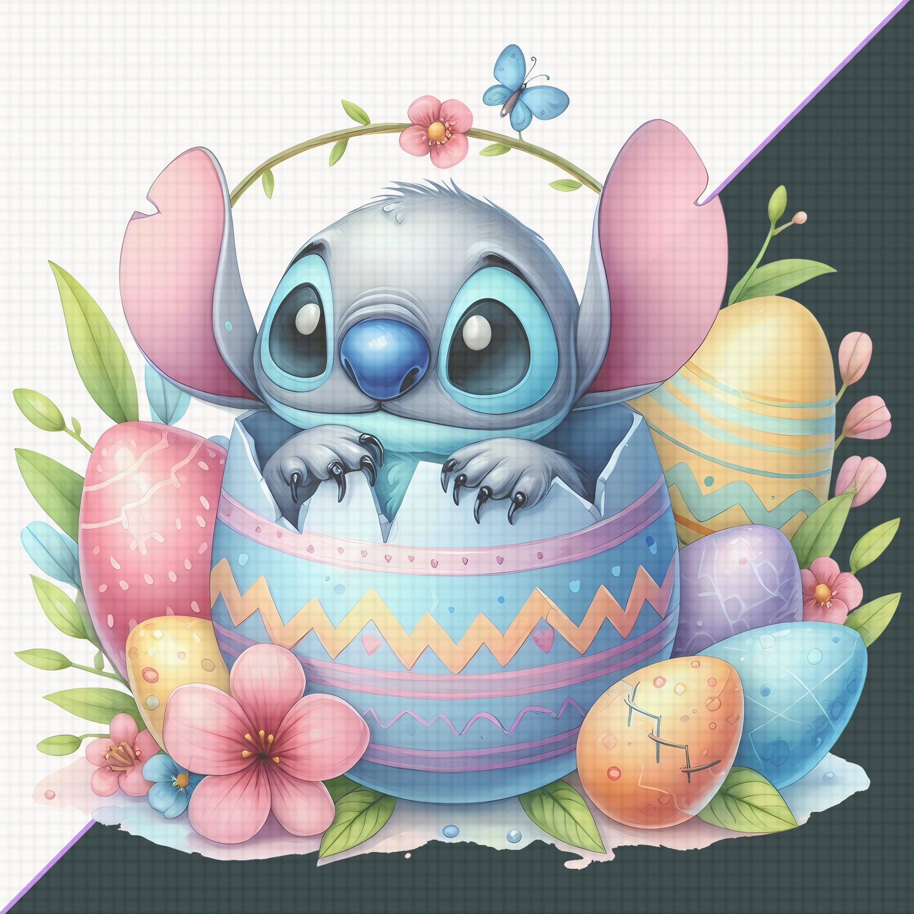Stitch Springtime Clipart Set, Transparent PNG Images, Commercial Use ...