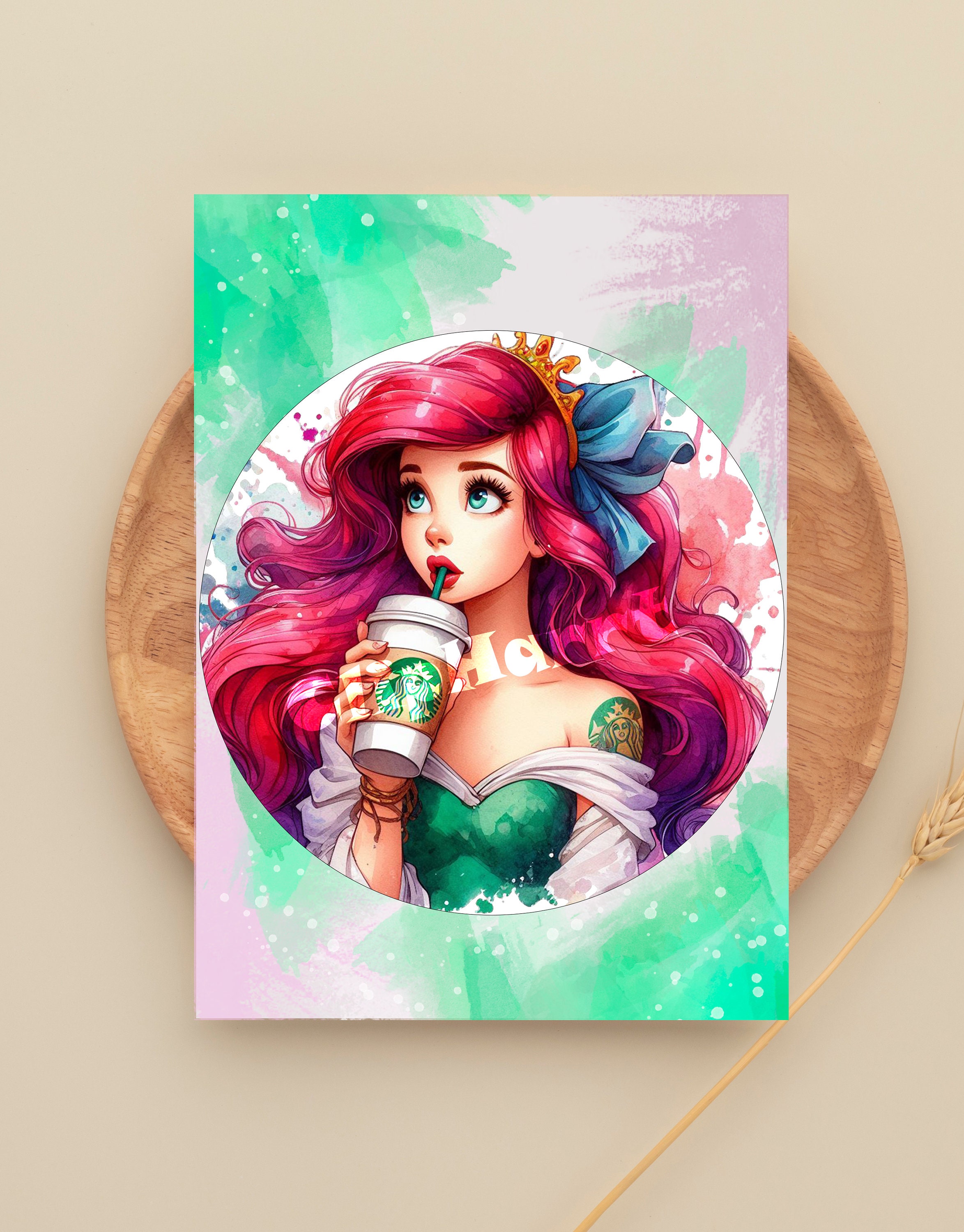 Ariel Coffee Clipart Image With Watercolor Splash Background ...