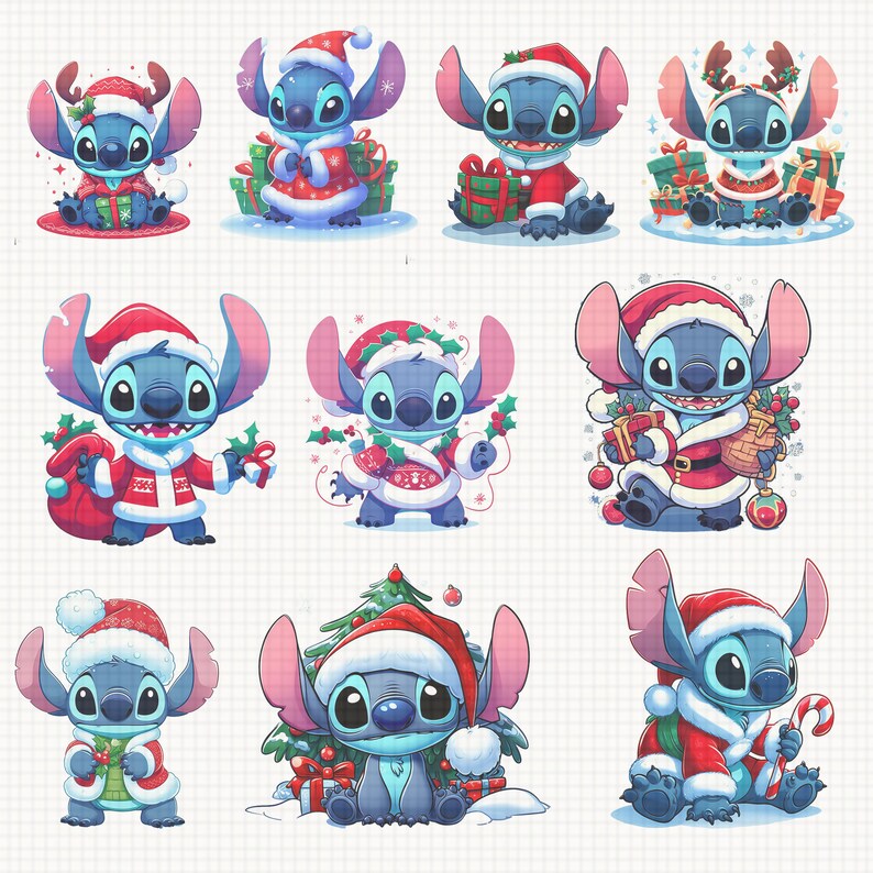 Christmas Stitch Clipart, Christmas Clip Art, Stitch Clip Art ...