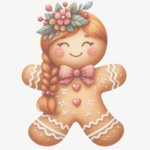 Gingerbread Girl Clipart Set, Clipart Elements, Commercial Use, Digital ...