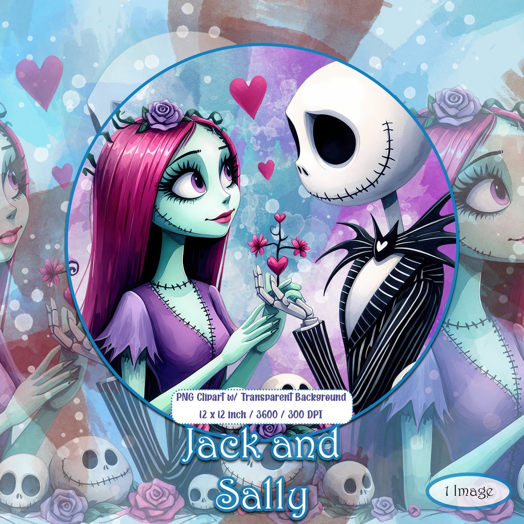 Jack and Sally Clipart Image With Transparent Background, Commercial ...