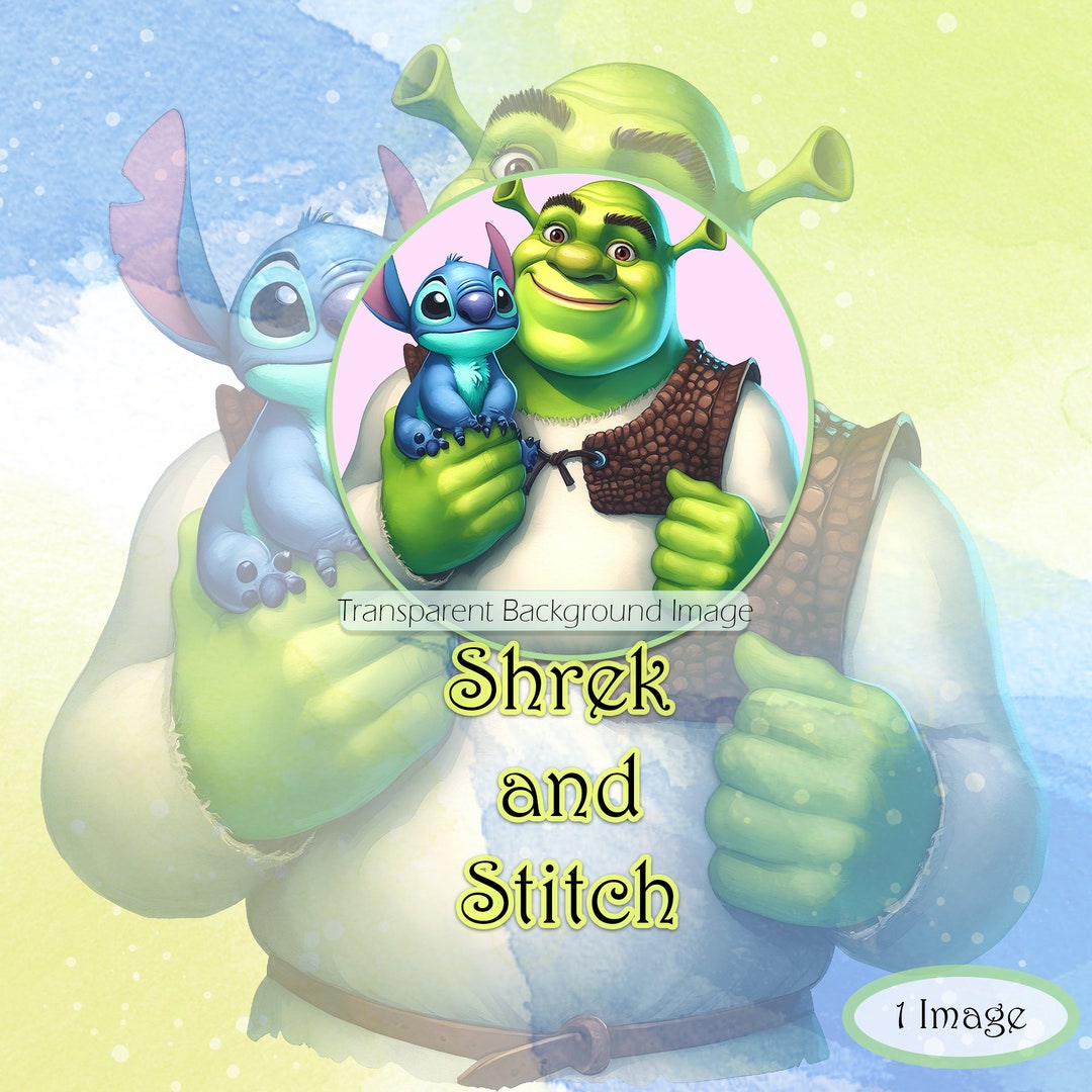 Shrek and Stitch Clipart Image With Transparent Background, Commercial ...