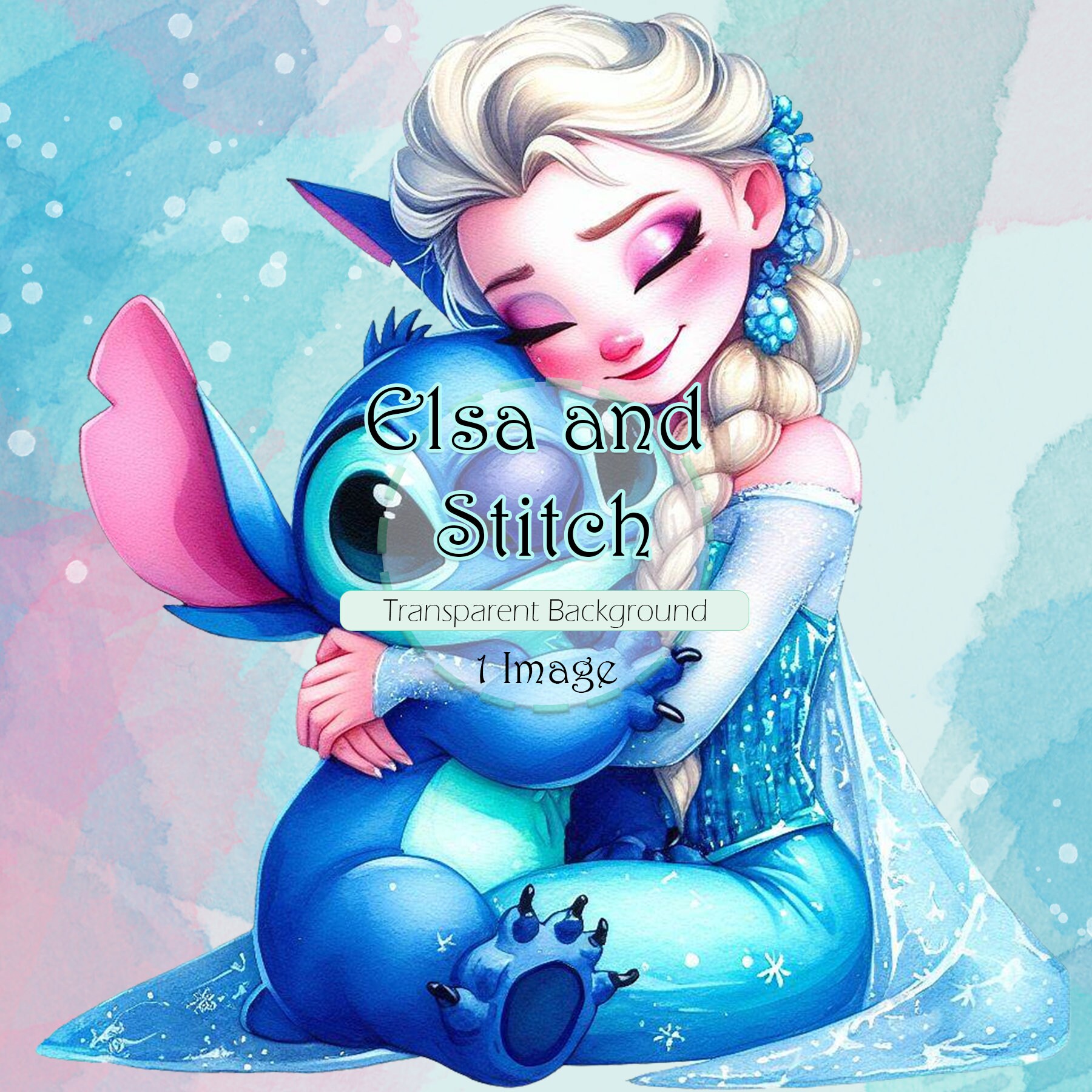 Imagen prediseñada de Elsa y Stitch, archivos comerciales, gráficos ...