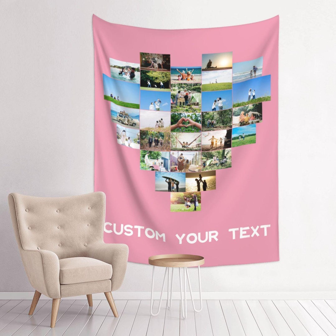 Custom Tapestry With Your Photo, Personalized Picture Text Wall Art ...