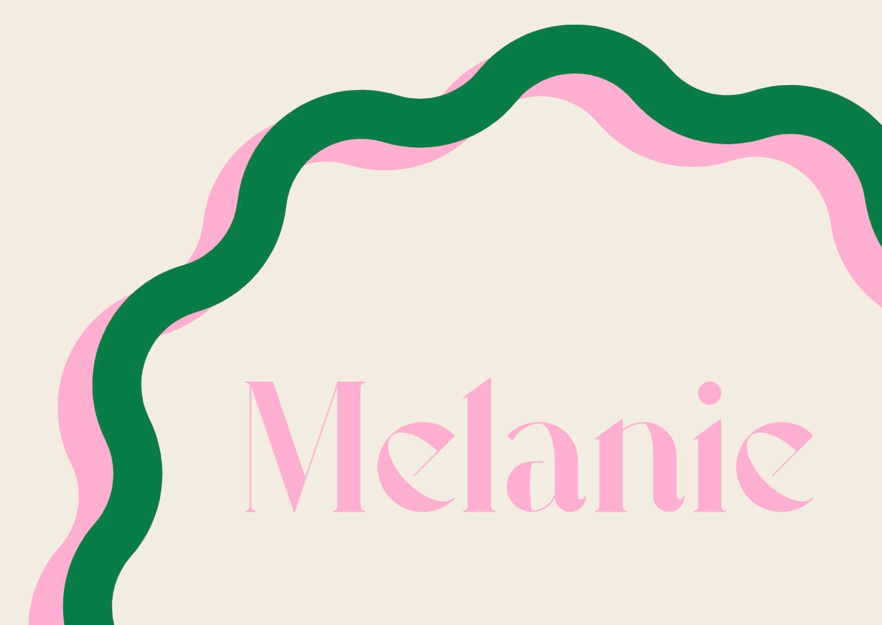 Wavy Border Pink Green Name Card Template Squiggly Border Seating Card ...