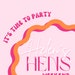 Hens Weekend Invitation Template Wavy Border Pink Orange Bachelorette ...