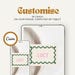Wavy Border Pink Green Name Card Template Squiggly Border Seating Card ...