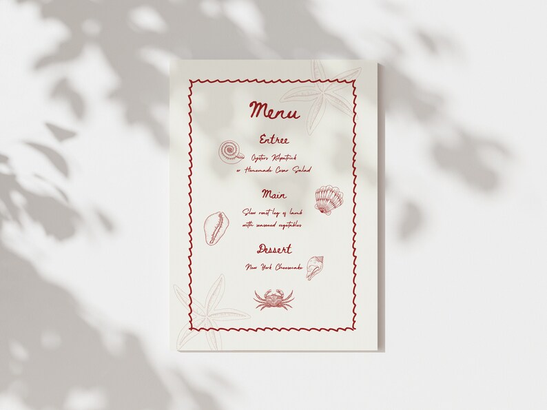 Wavy Border Menu Template Squiggly Border Menu Seafood Wave Menu ...