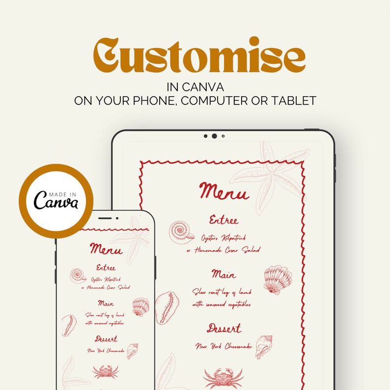 Wavy Border Menu Template Squiggly Border Menu Seafood Wave Menu ...