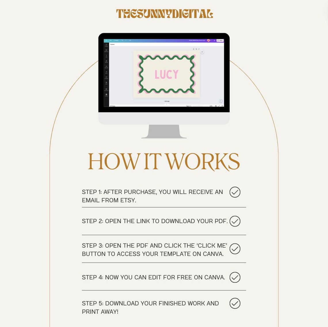 Wavy Border Pink Green Name Card Template Squiggly Border Seating Card ...