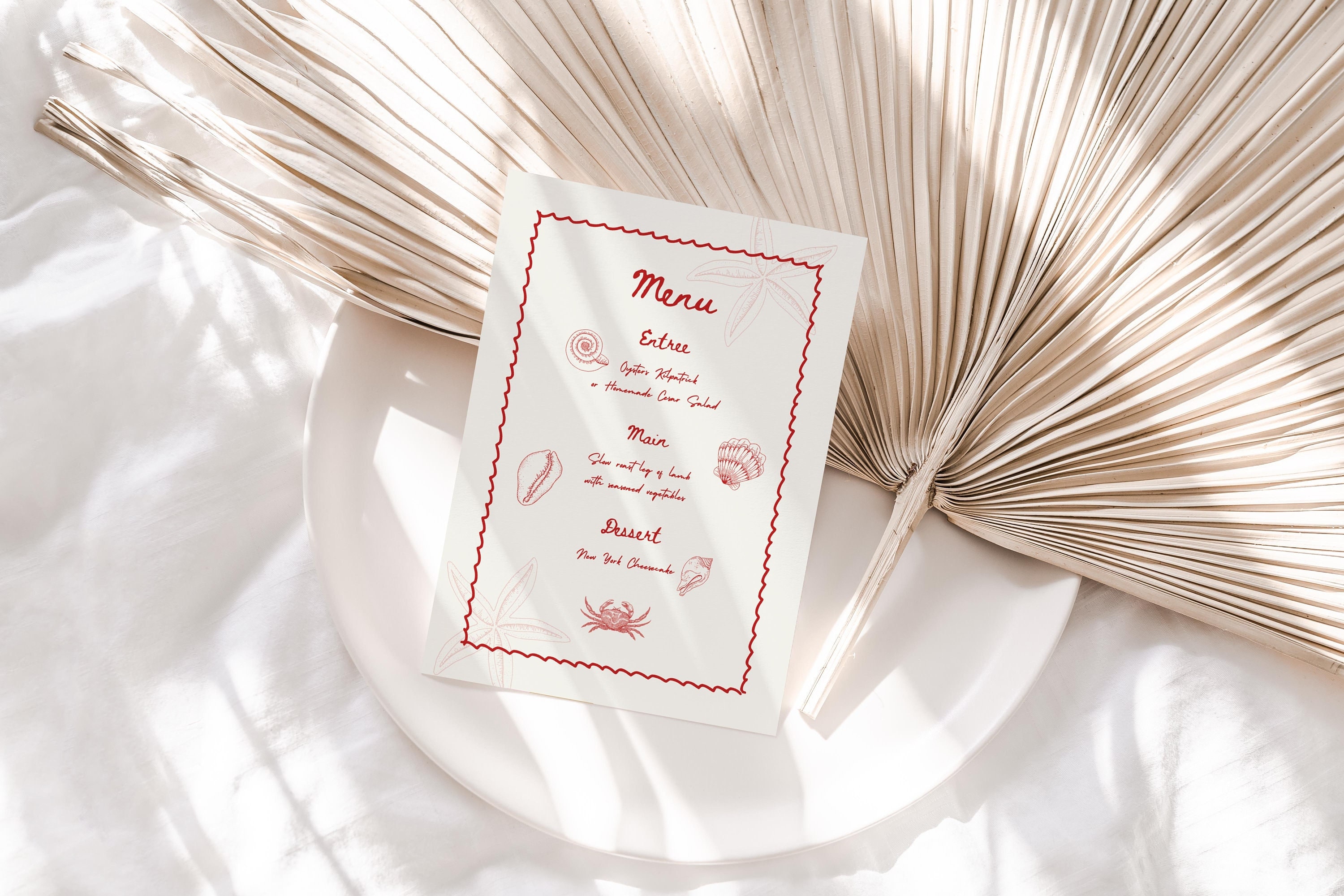 Wavy Border Menu Template Squiggly Border Menu Seafood Wave Menu ...