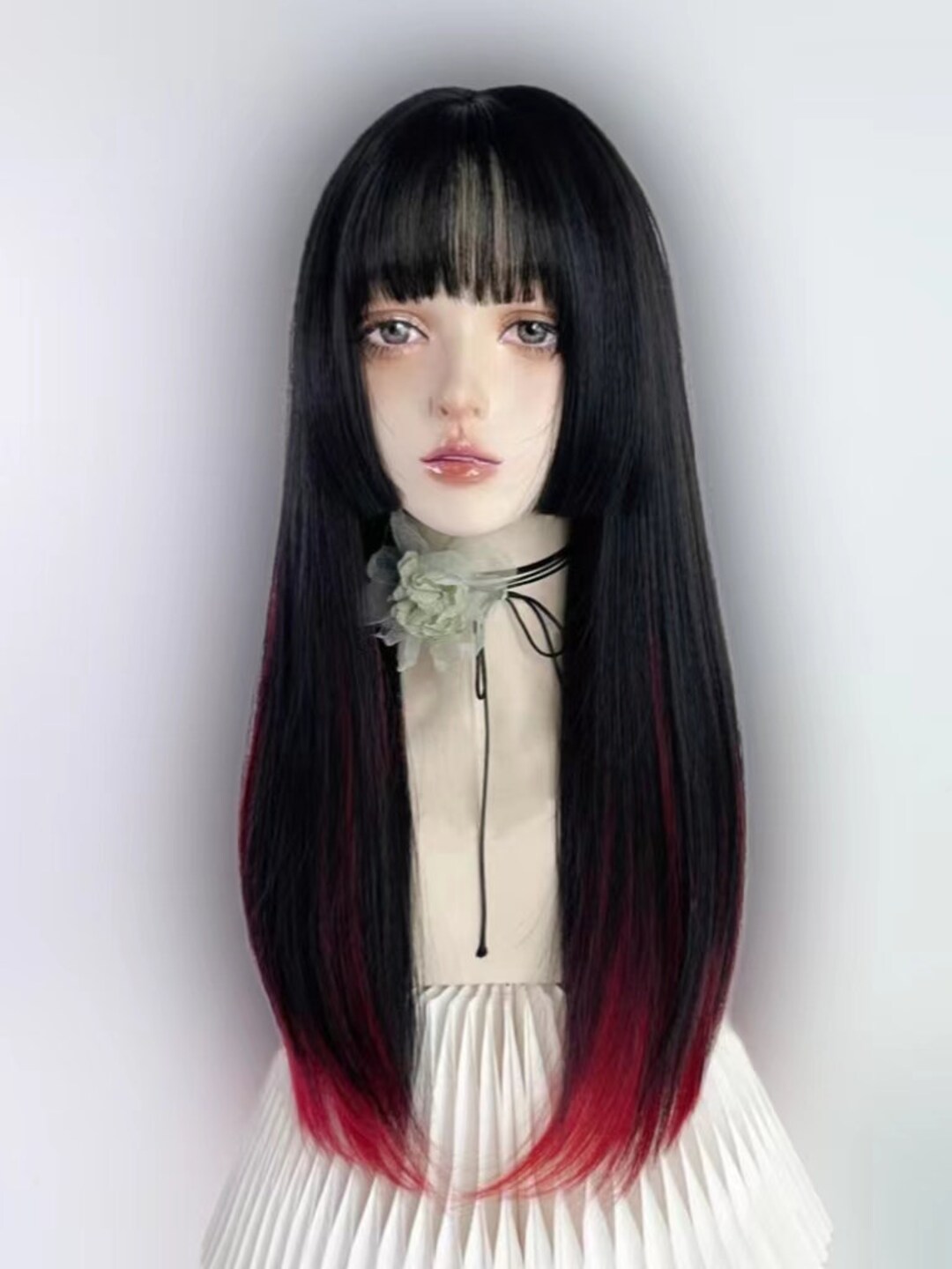 Black and Red Jellyfish Wig Gothic Black Wig Halloween Black - Etsy