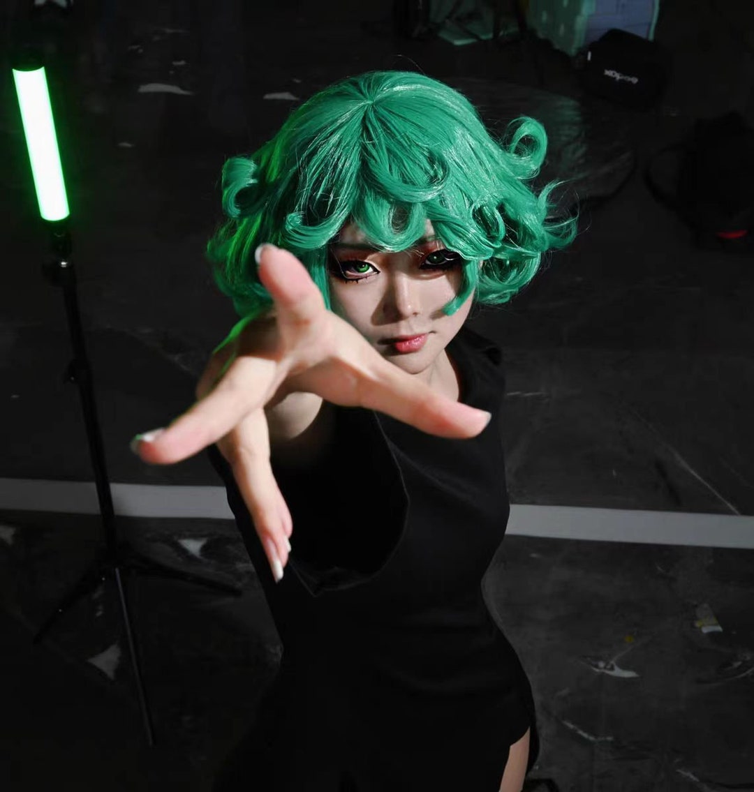 One Punch Man Wig, Scary Tornado Green Spiked Curly Cosplay Wig. - Etsy