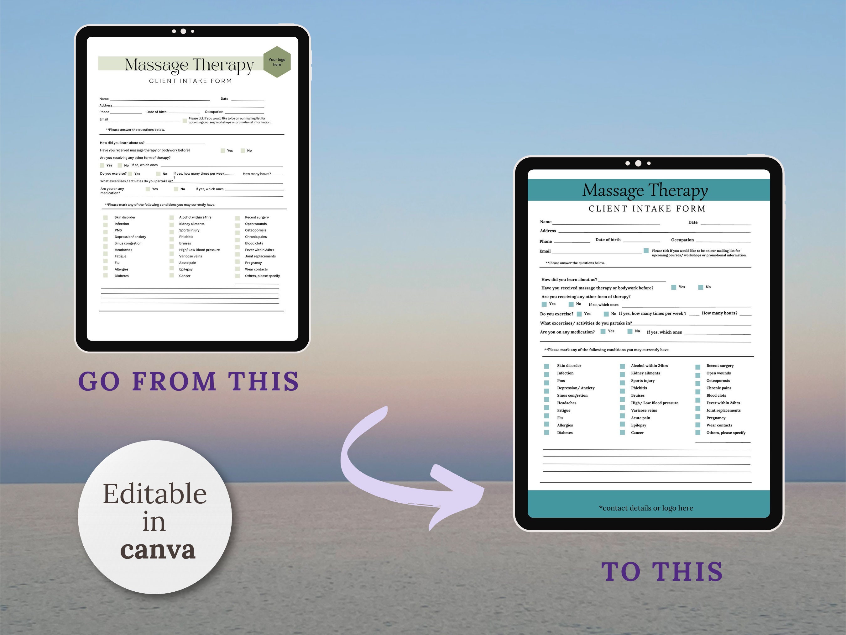 Massage Client Forms: Intake, Consent & Soap Notes (canva Template) - Etsy