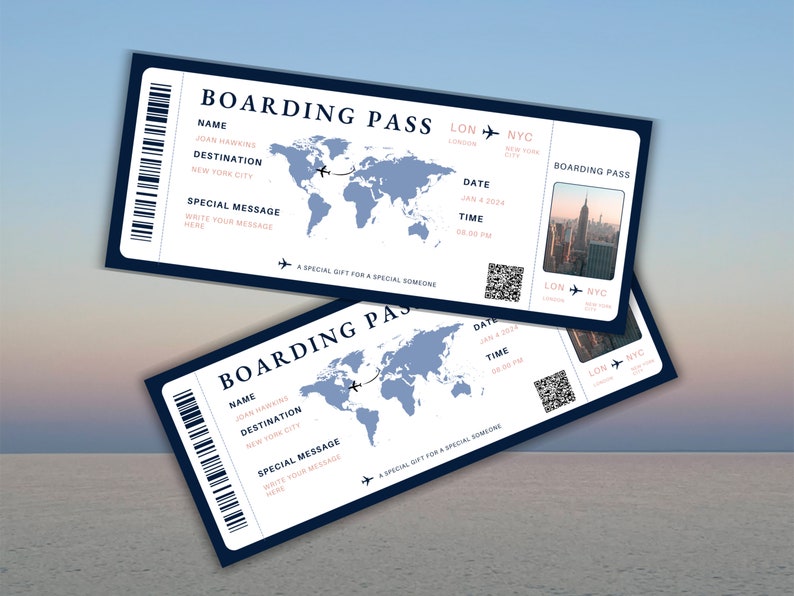 DIY Boarding Pass Template | Romantic Valentine's Day Gift | Printable ...
