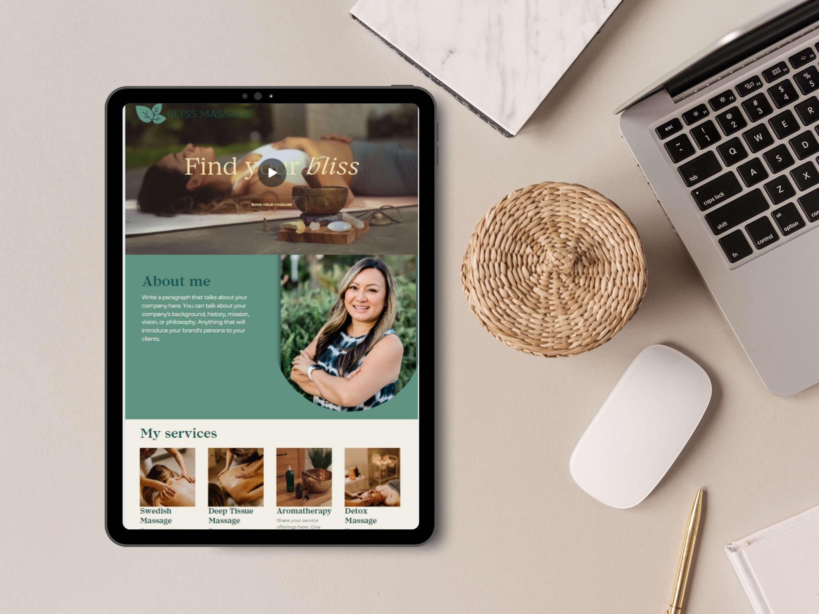 Massage Website Template | Business Website Template | Editable Canva ...