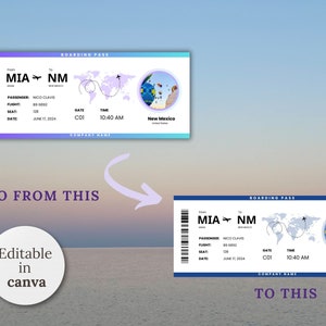 Boarding Pass Template | Editable Business Boarding Pass | Printable ...