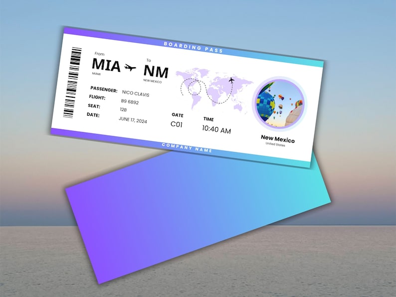 Boarding Pass Template | Editable Business Boarding Pass | Printable ...