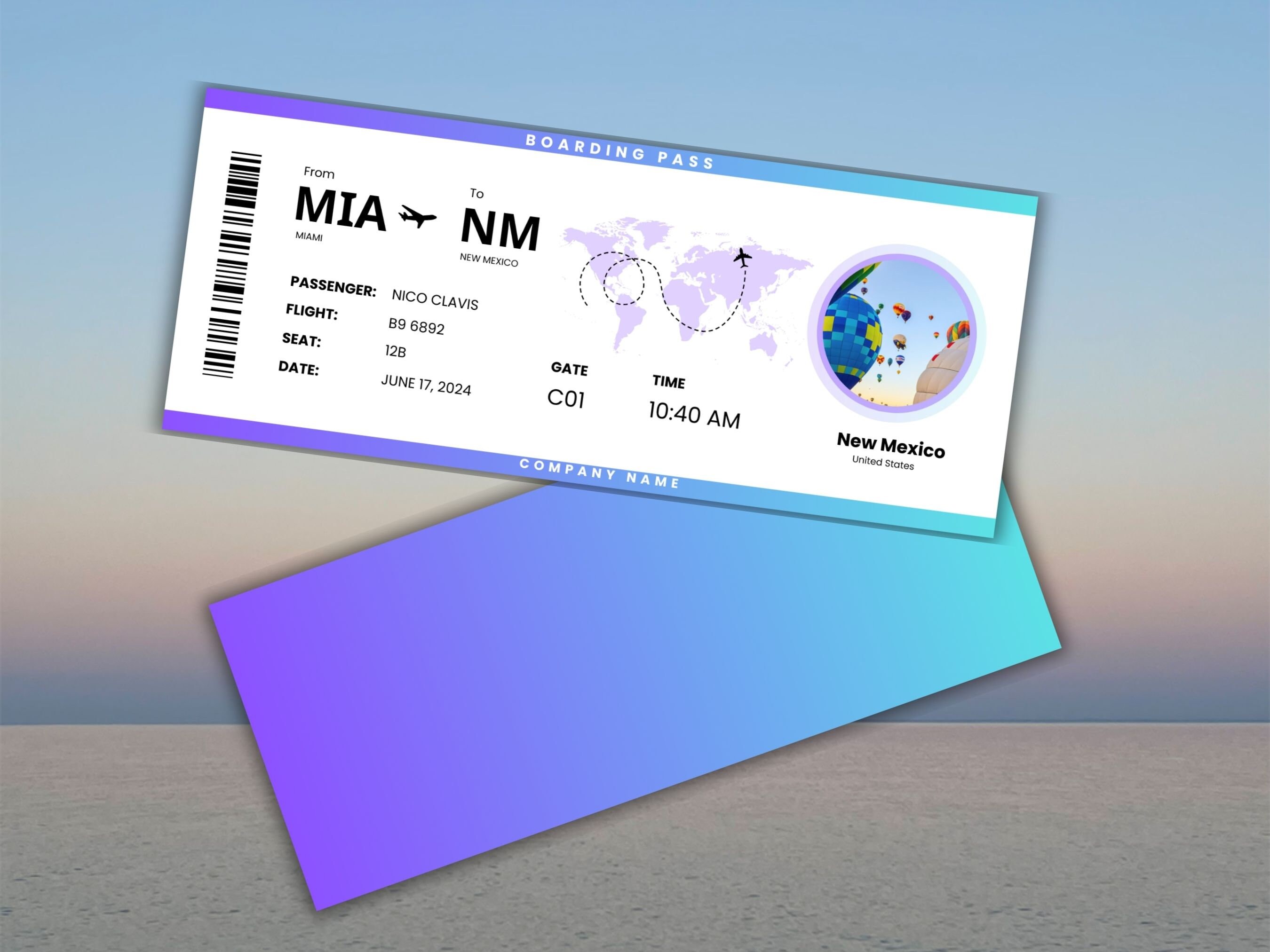 Editable Boarding Pass Template: Surprise Trip Ticket (canva) - Etsy